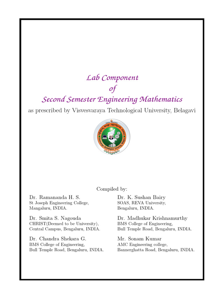 ECE-Lab Manual Engineering Maths 2 VTU-1-50 | PDF | Mathematics ...