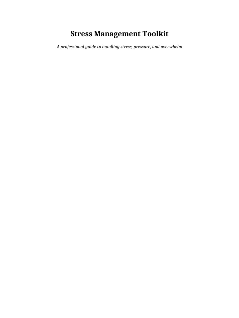 19 Stress Management Toolkit | PDF | Motivation | Motivational