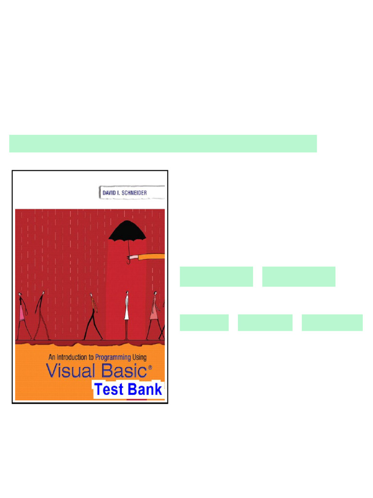 Introduction to Programming Using Visual Basic 10th Edition Schneider ...