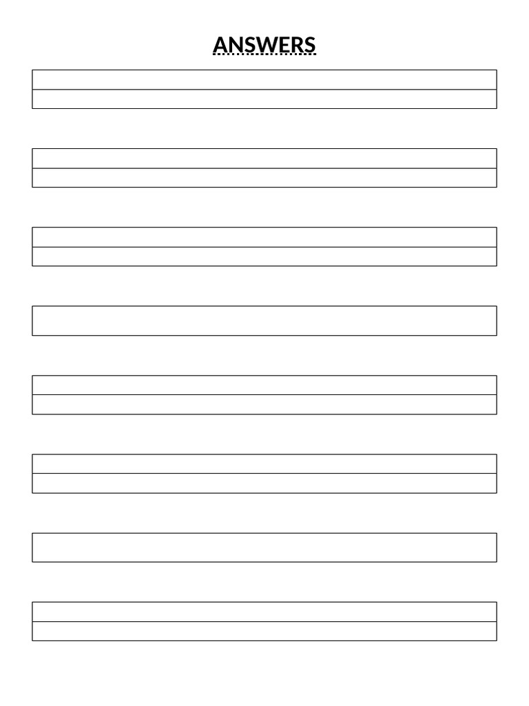 Answers Sheet (1) | PDF