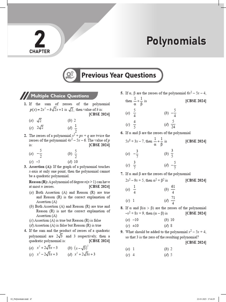 2. Polynomials Removed | PDF | Polynomial | Zero Of A Function