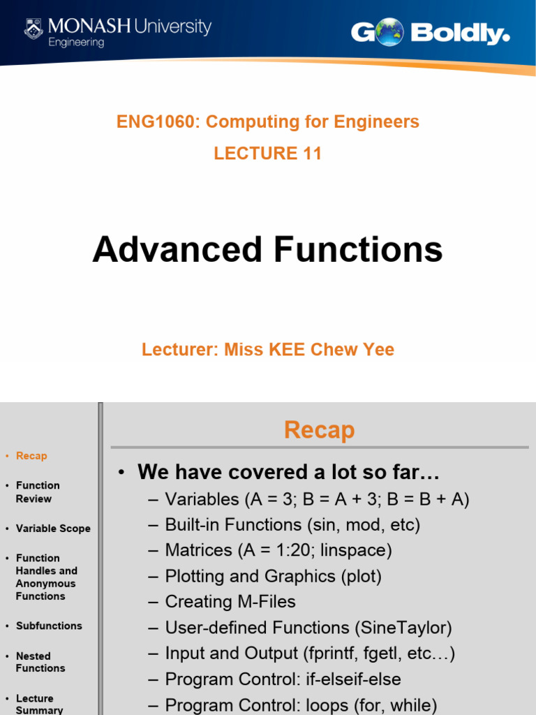 Lec11_Sunway_OneSlide | PDF | Scope (Computer Science) | Variable ...