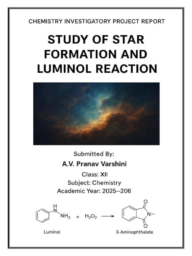 Luminol Experiment: Simulating Star Formation | PDF | Chemical ...