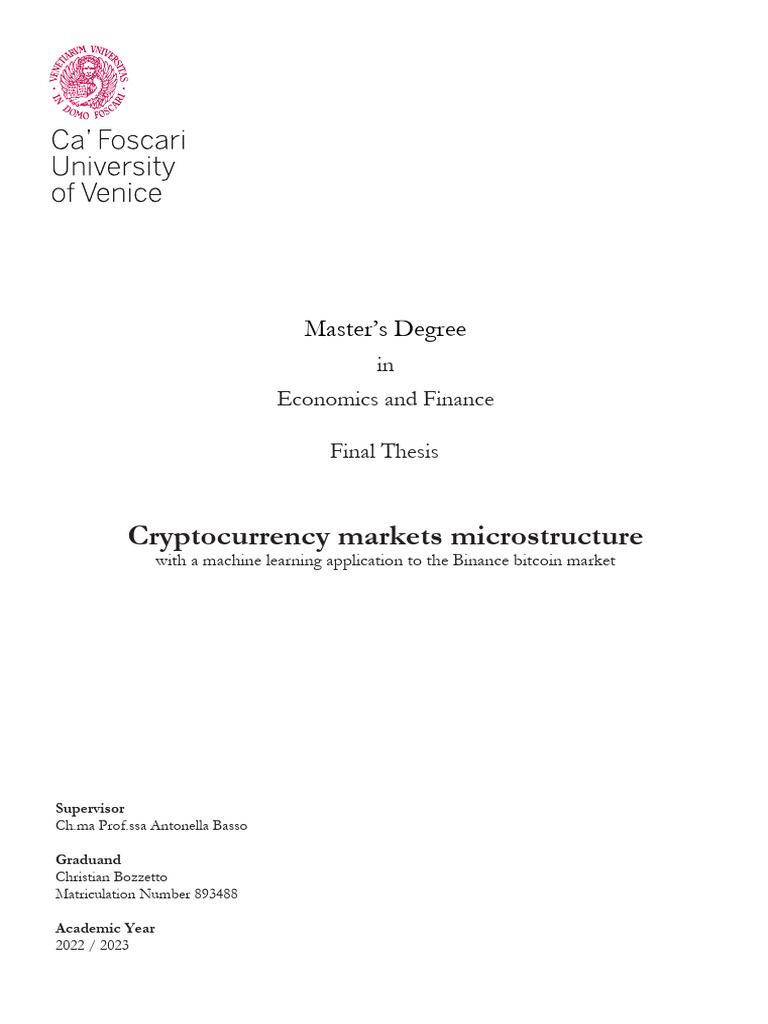 Cryptocurrency Market Microstructure Analysis | PDF | Futures Contract ...