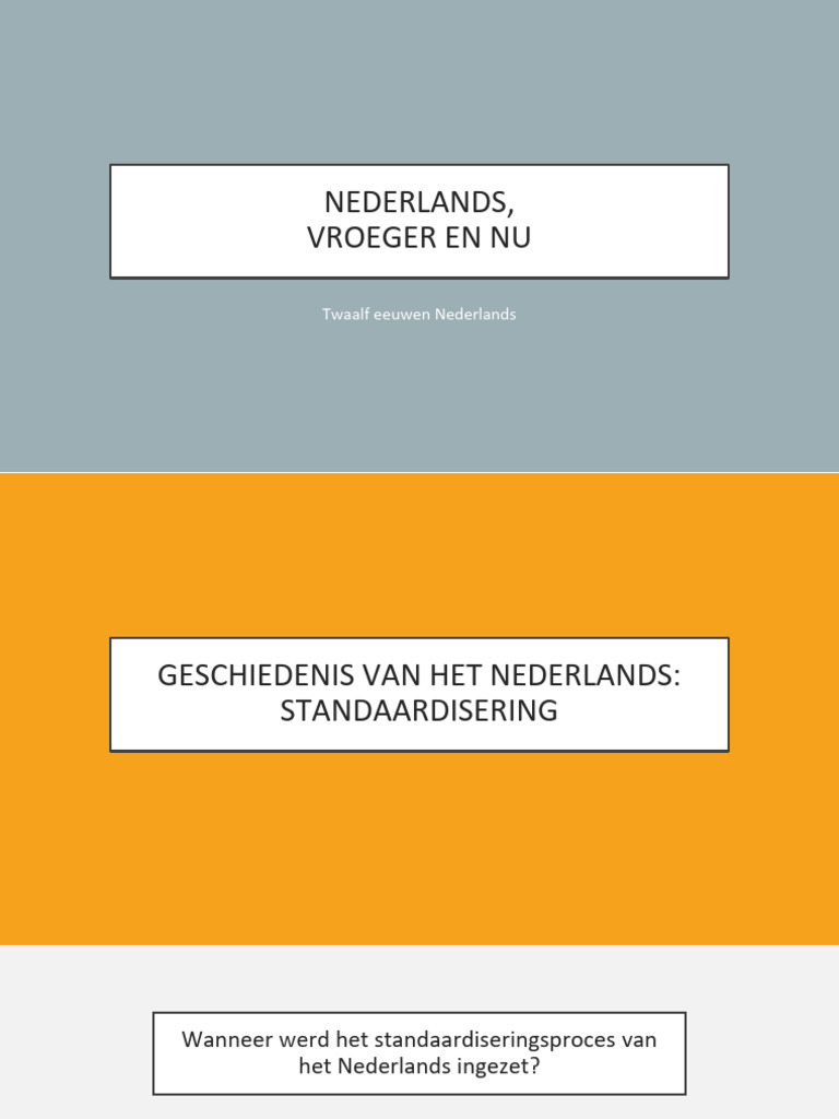 Standaardisering Van Het Nederlands | PDF