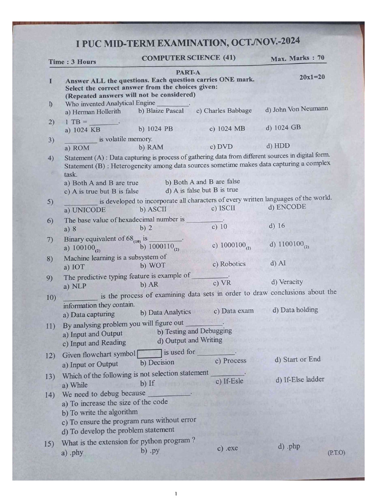 Mid Term Qp 2024 | PDF