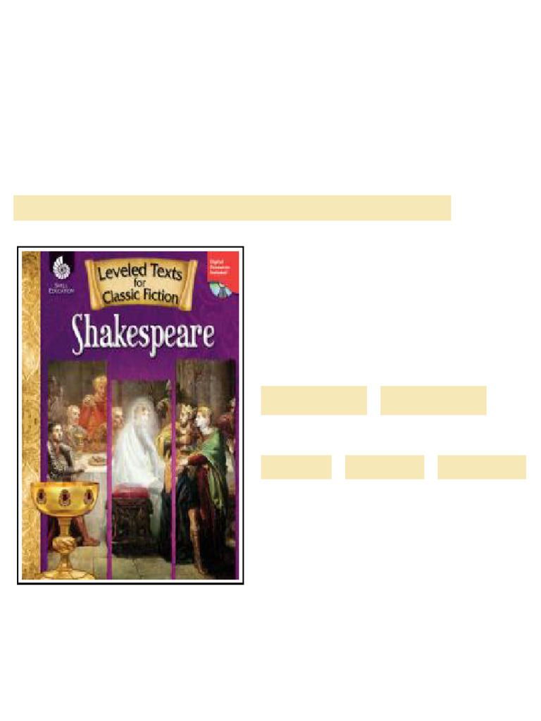 Leveled Texts for Classic Fiction Shakespeare 1st Edition Tamara ...