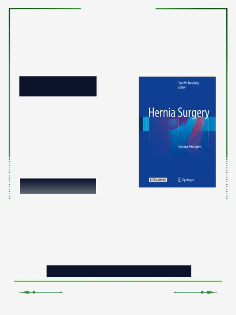 Hernia Surgery Current Principles 1st Edition Yuri W. Novitsky (Eds.) eBook premium student ...