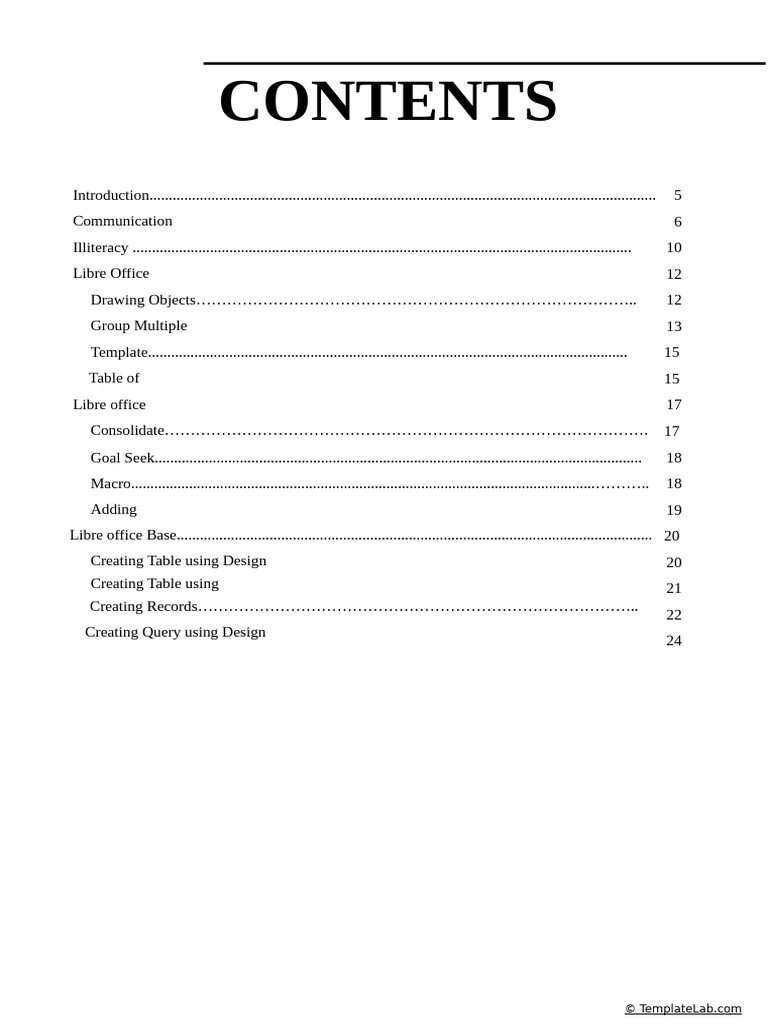 APA Table of Contents TemplateLab.com 2 | PDF