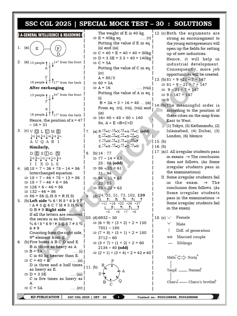Ssc Cgl Test Paper - 30 Sol | PDF | Vertebrates | Zoology