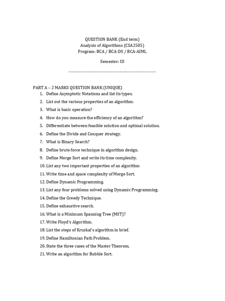 Qb Anlaysis | PDF | Computer Science | Theoretical Computer Science