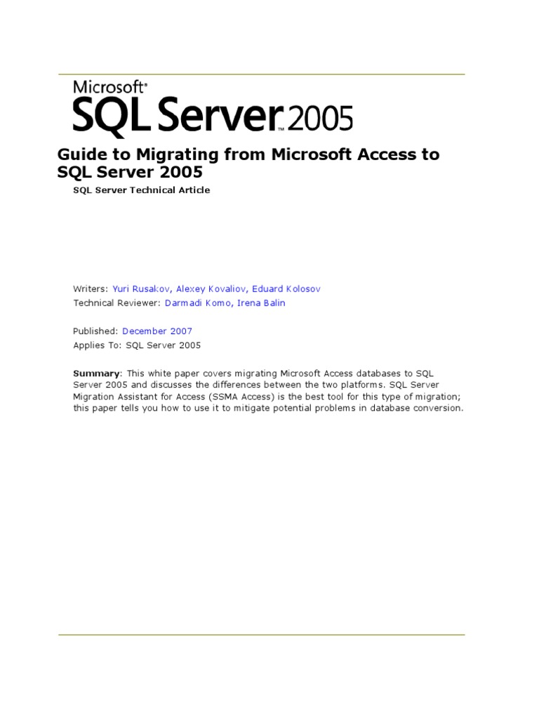 SSM A Access | PDF | Microsoft Access | Microsoft Sql Server
