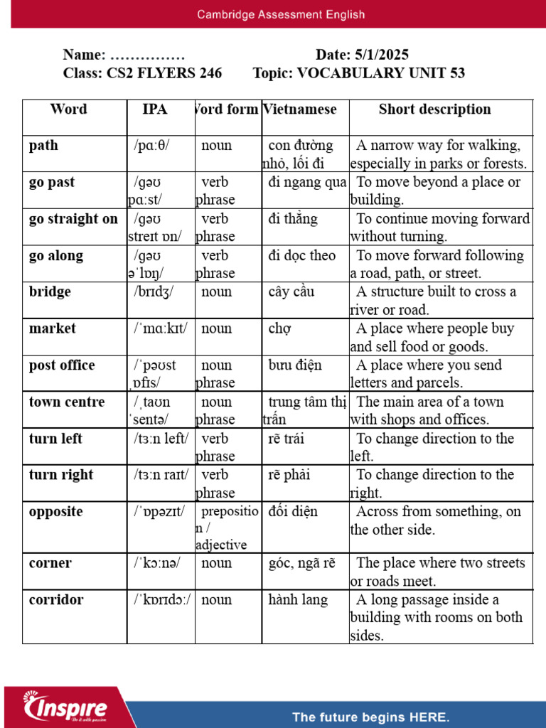 5.1 FLYERS Handout UNIT 53.Docx | PDF | Verb | Syntax