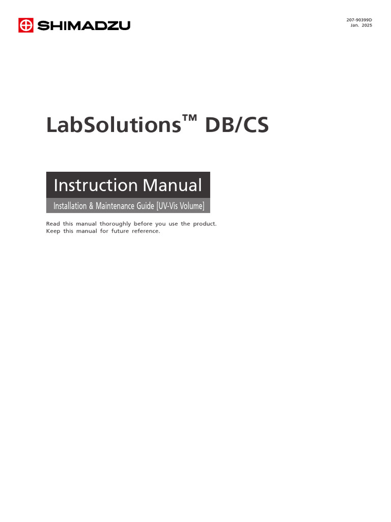 LabSolutions DB/CS UV-Vis Manual | PDF | Legal Liability | Ultraviolet ...