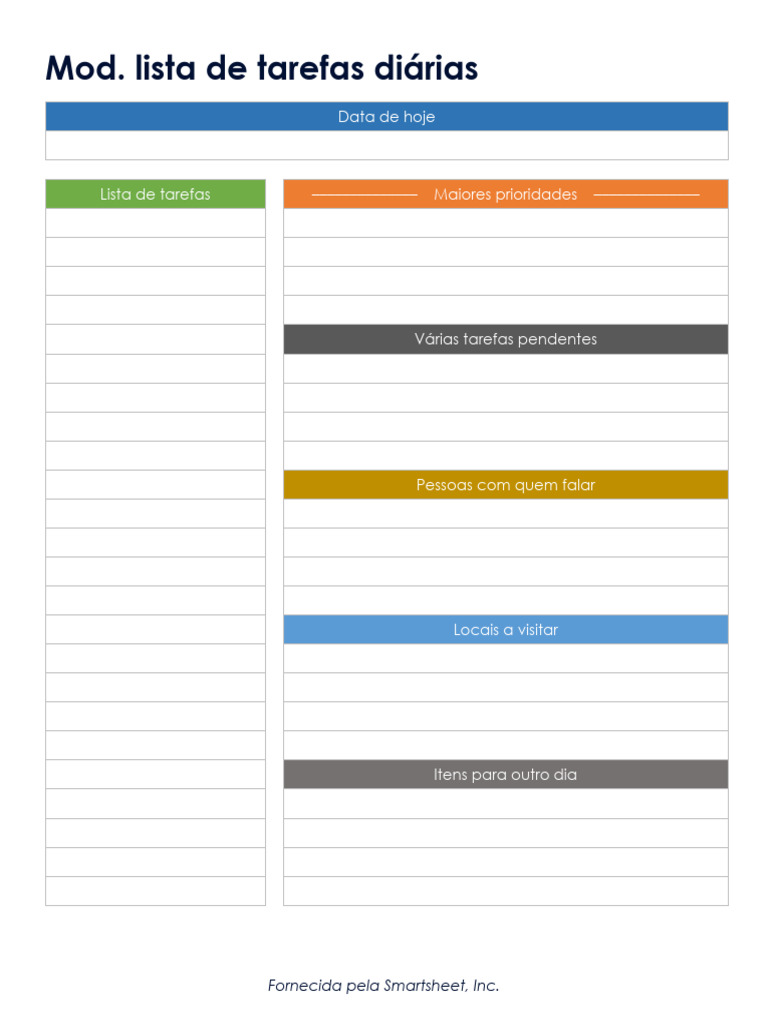 IC Daily Task List Template 57389 PDF PT | PDF