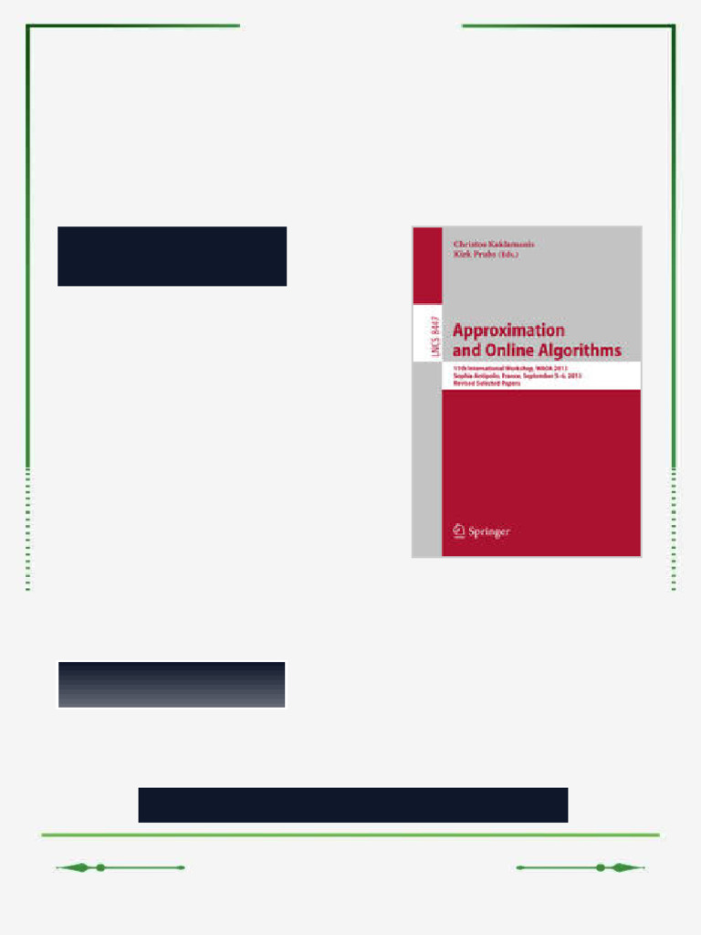 Approximation and Online Algorithms 11th International Workshop WAOA 2013 Sophia Antipolis ...