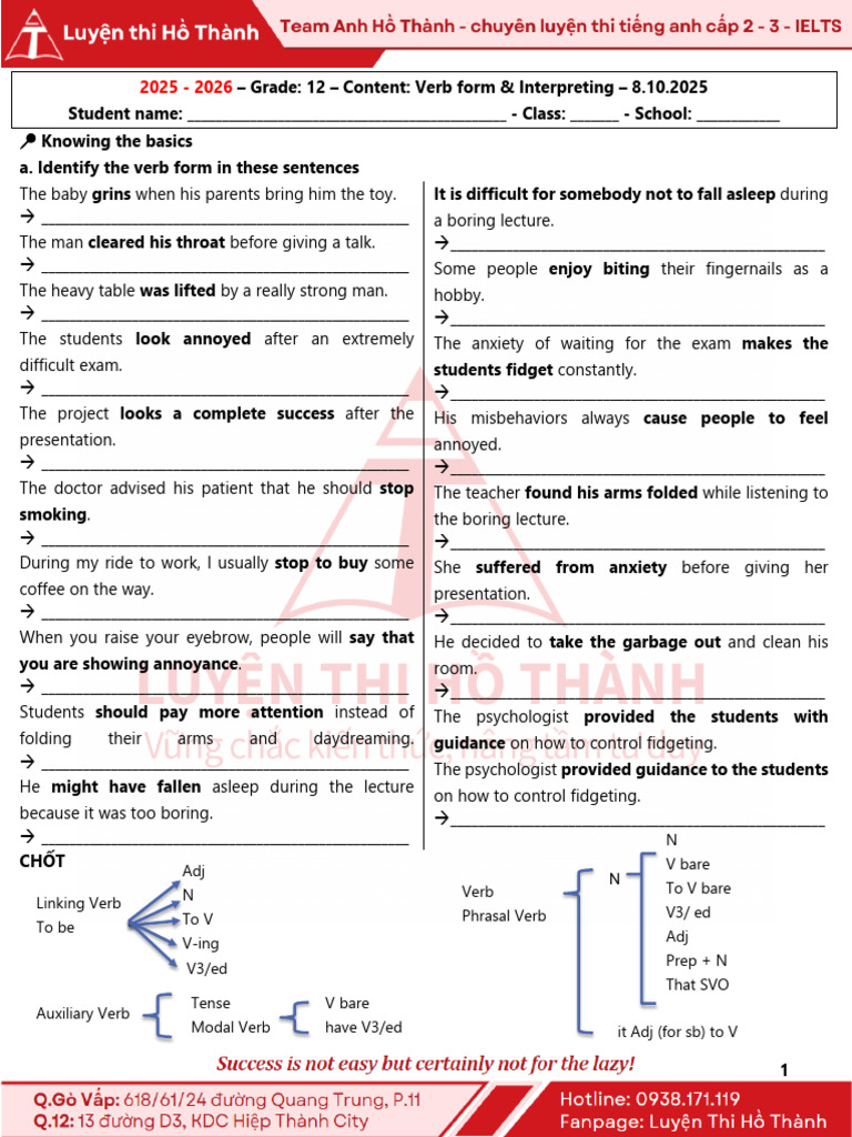 Verb Forms and Sentence Interpretation Guide | PDF | Verb