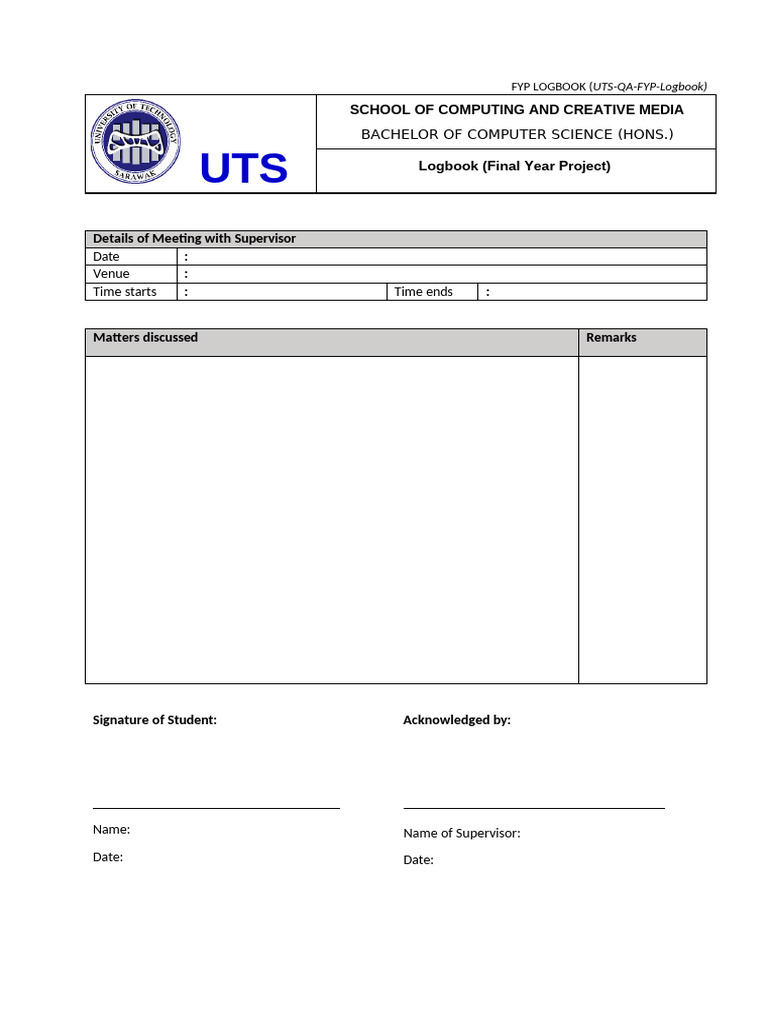 Logbook Template | PDF
