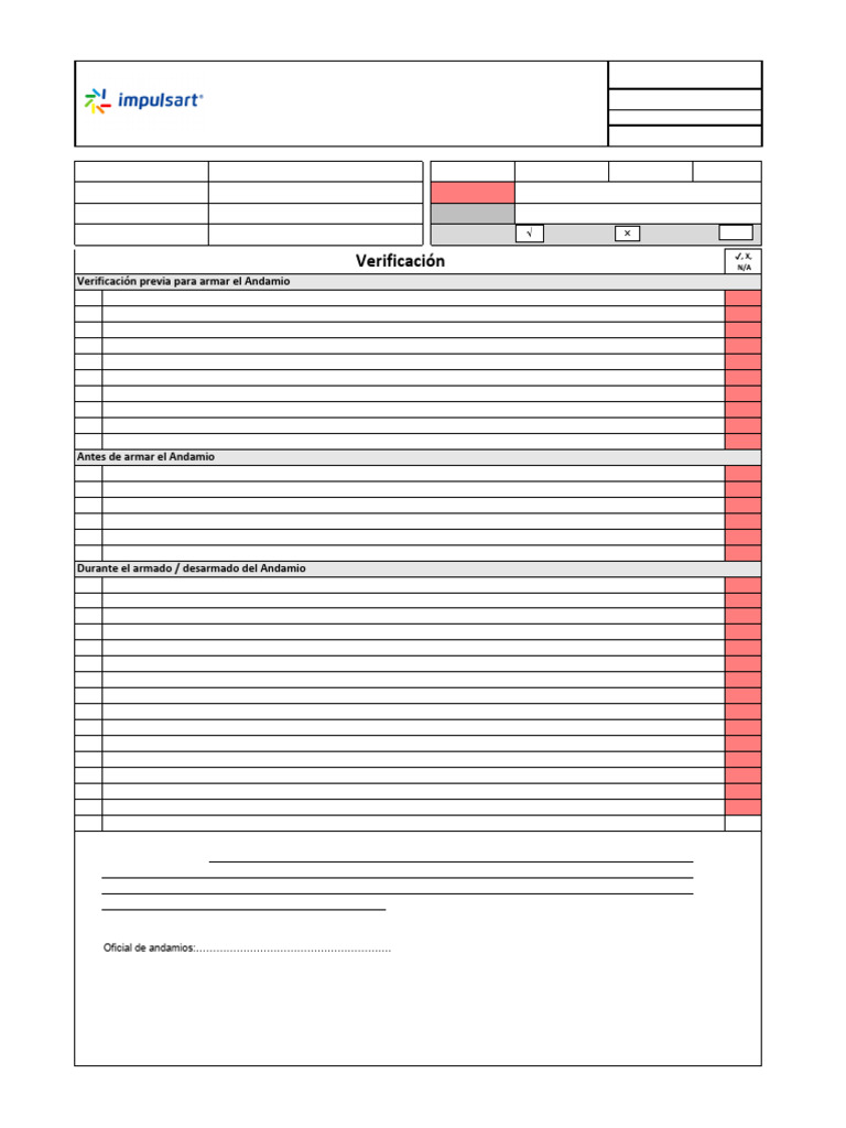 Check List de Andamios - Sgm - Xx | PDF | Andamio