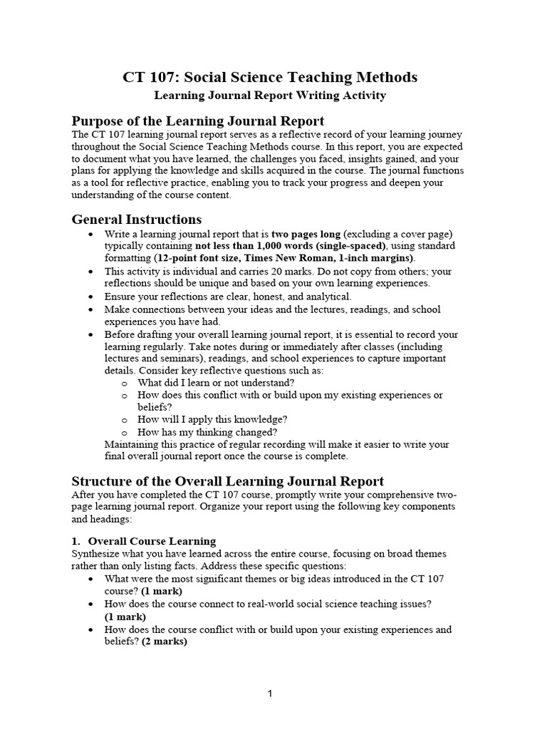 Social Science Teaching Journal Guide | PDF | Teaching Method | Social ...