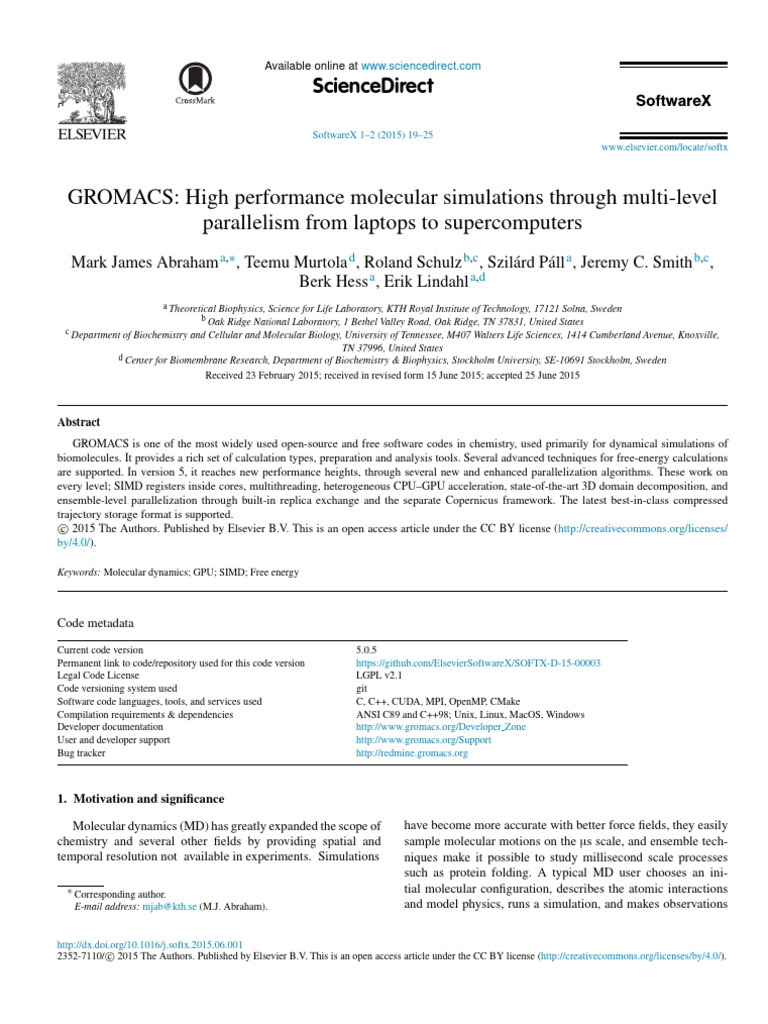 GROMACS: High Performance Molecular Simulations Through Multi-Level ...