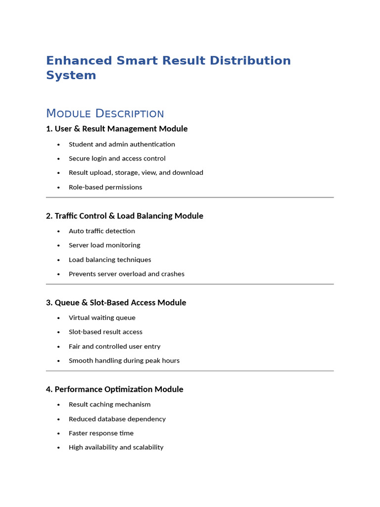 Enhanced Smart Result Distribution System | PDF