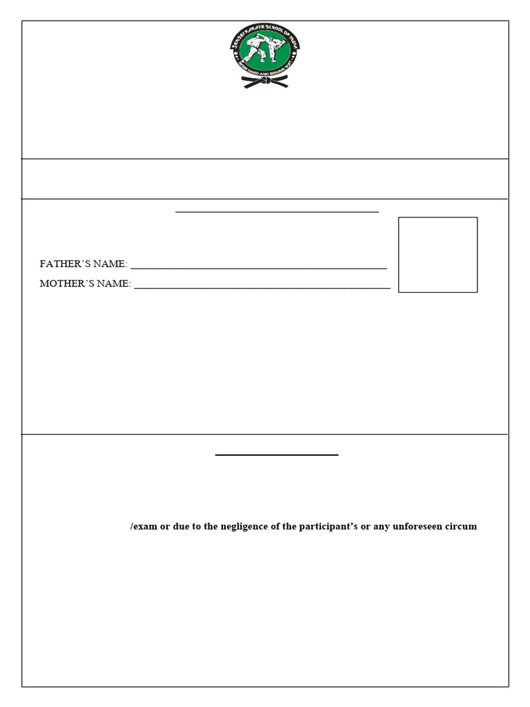 Karate Belt Grading Form 2026 | PDF