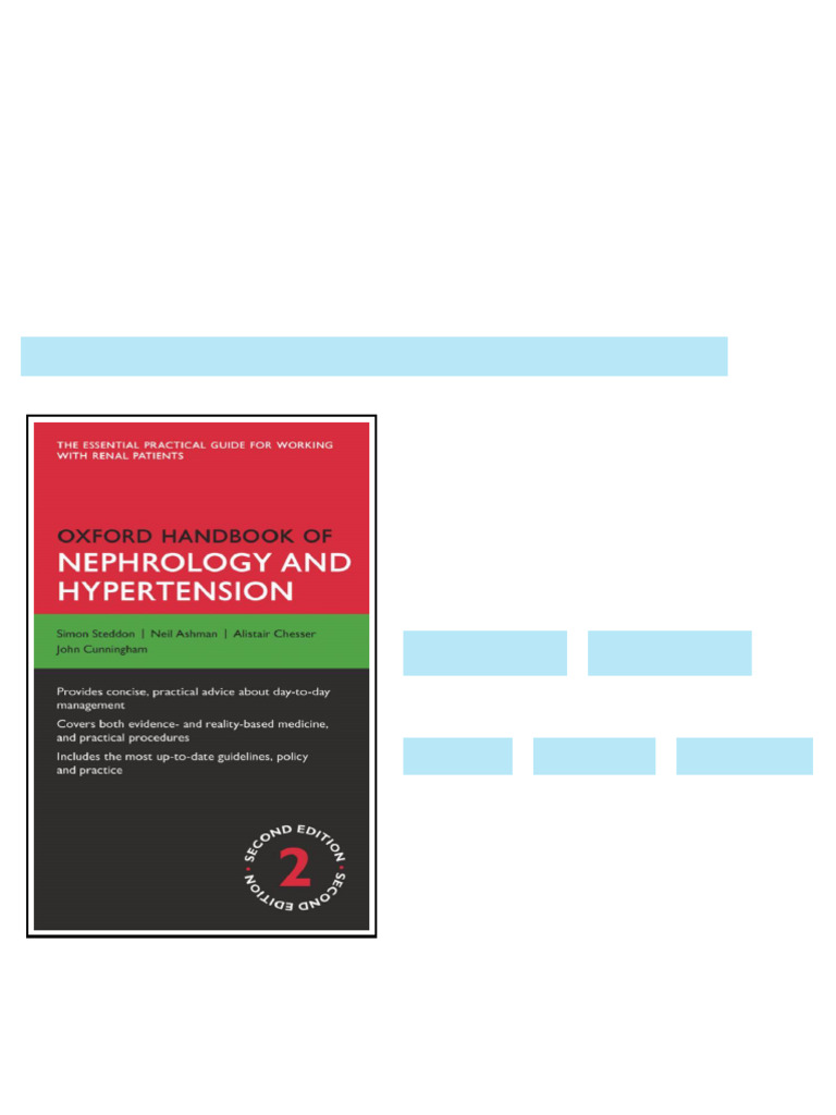 Oxford Handbook Of Nephrology And Hypertension Simon Steddon Alistair ...
