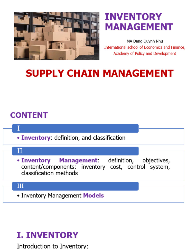 Inventory Management: Definitions & Models | PDF | Inventory | Business