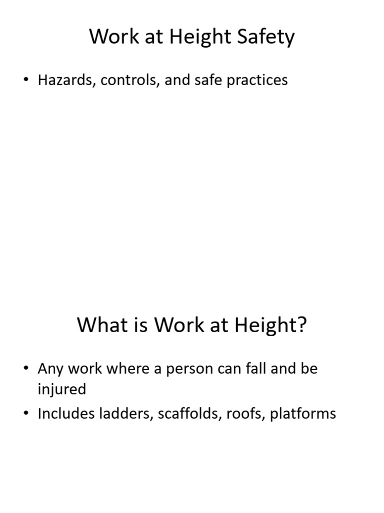 Work at Height Safety Guidelines | PDF