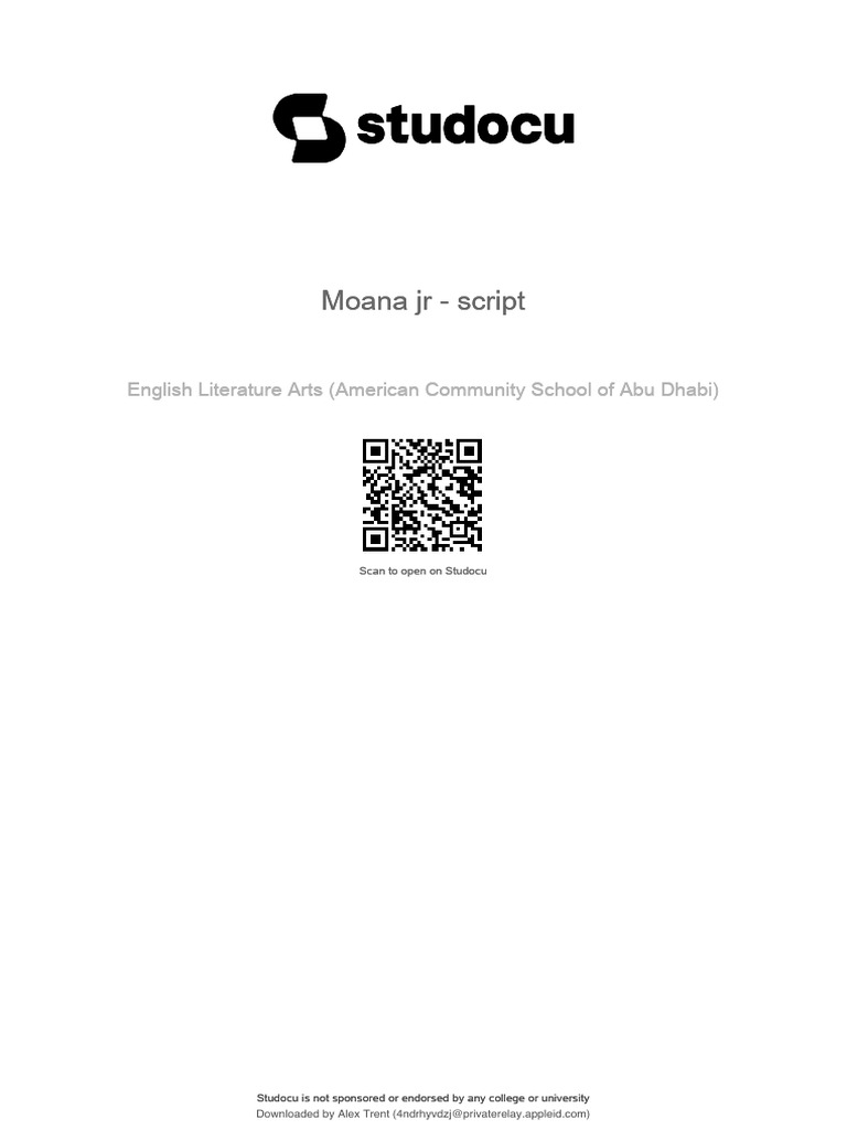 Moana Jr Script | PDF