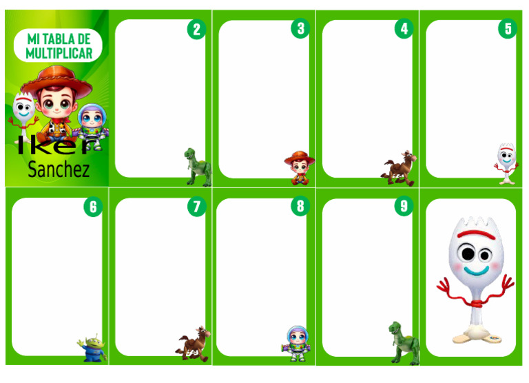 Toy Story animado Tabla de Multiplicar | PDF