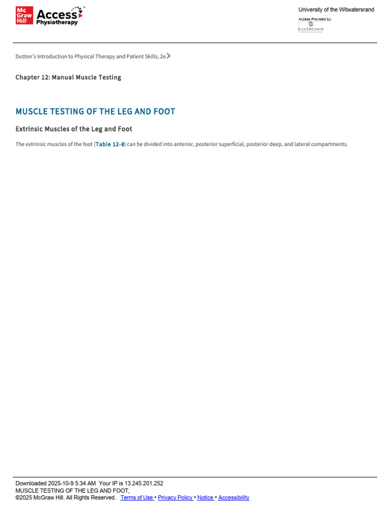 Leg and Foot Muscle Testing Guide | PDF | Foot | Human Leg