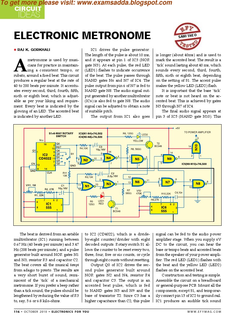 Electronic Metronome | PDF | Tempo | Electrical Engineering