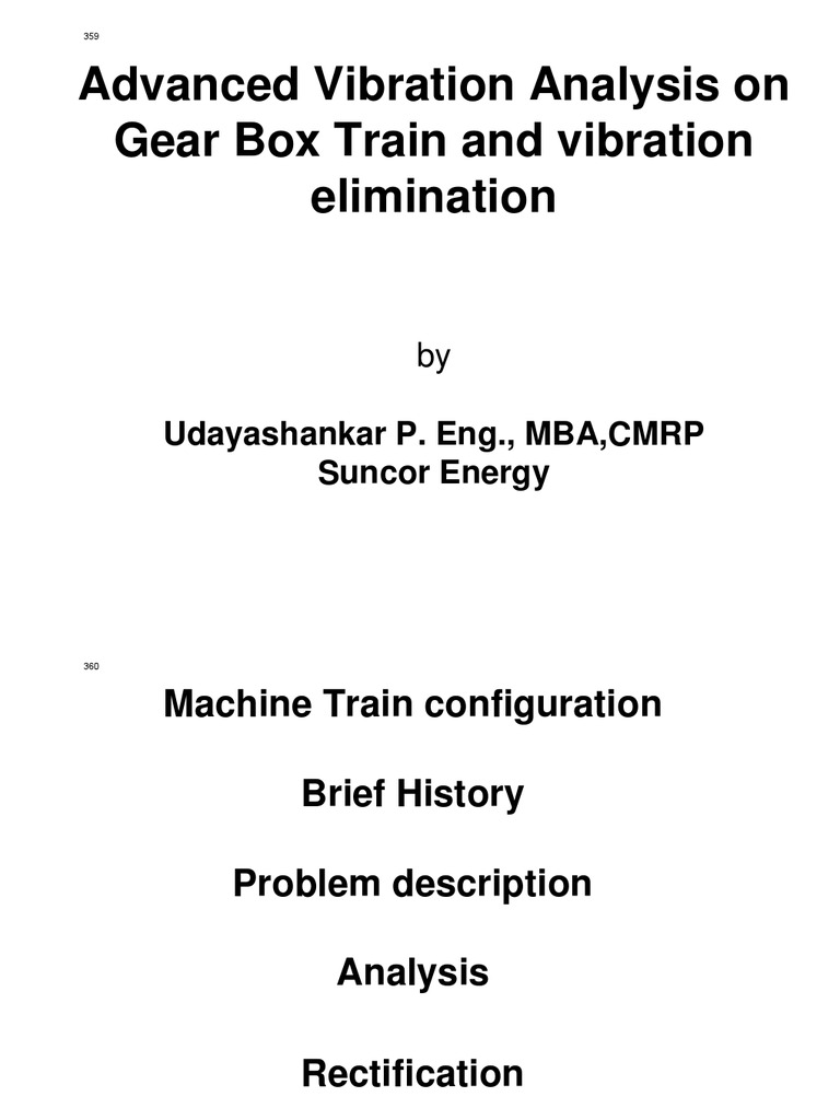 Gearbox Vibration Analysis and Solutions | PDF | Gear | Accelerometer