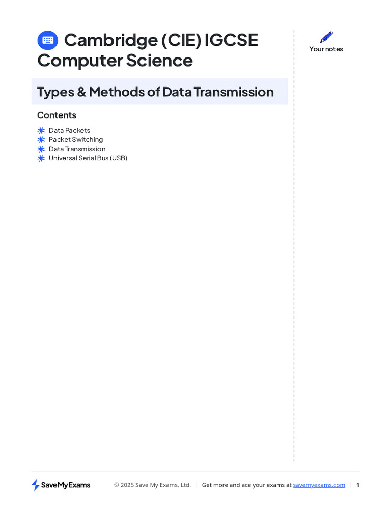 Types and Methods of Data Transmission | PDF | Usb | Duplex ...