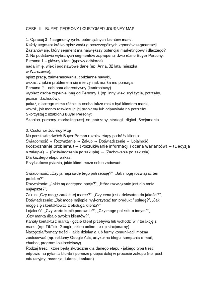 Case study III rozwiązanie | PDF