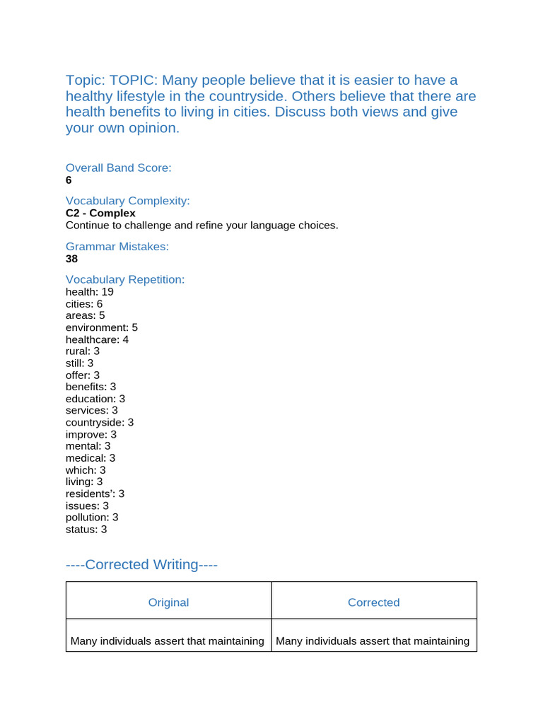 Writing Assessment | PDF | Mental Health | Air Pollution