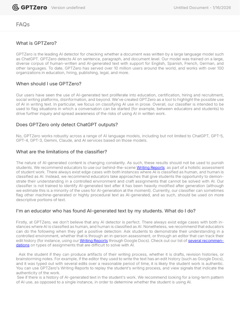 GPTZero AI Scan - Untitled Document | PDF | Human Communication | Learning