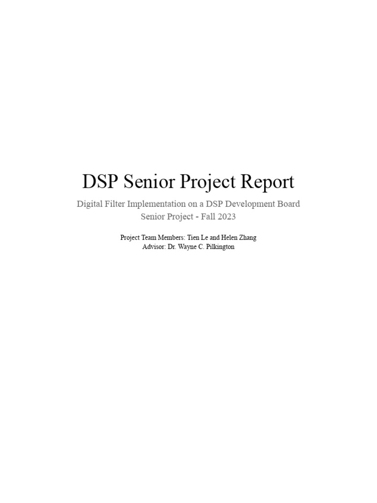 Digital Filter Implementation on a DSP Development Board | PDF | Field ...