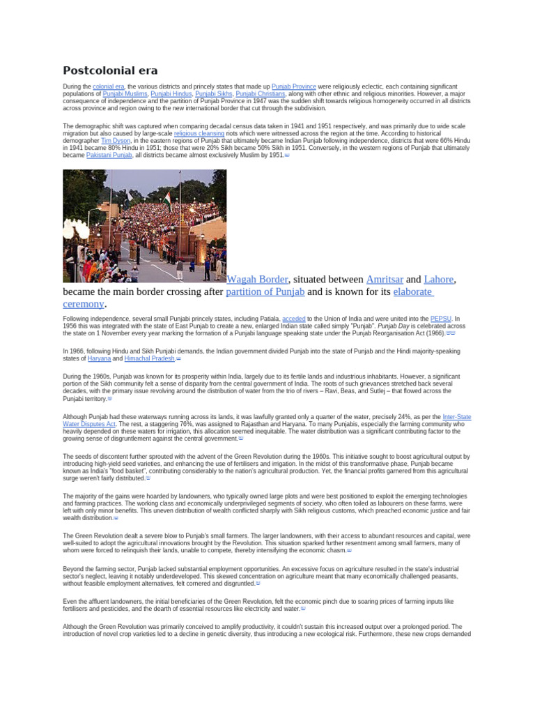 Postcolonial Era | PDF | Punjab | Earth Sciences