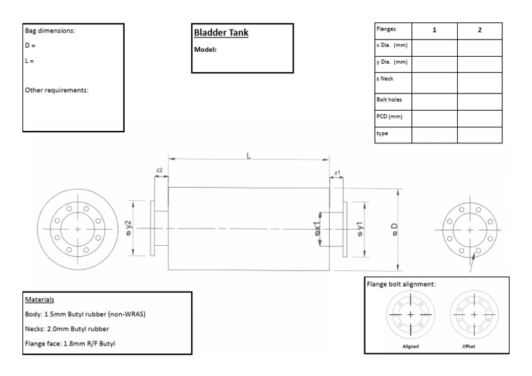 Butyl Bladder (Vertical) Arrangement Template | PDF