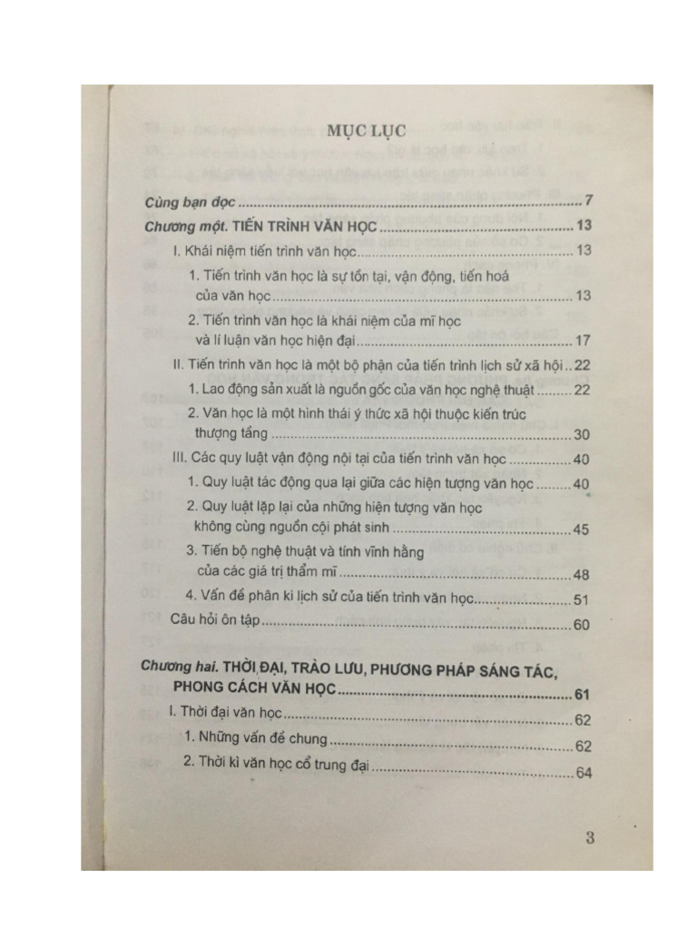 Muc Luc Giao Trinh Llvh 3 - Tien Trinh Van Hoc | PDF