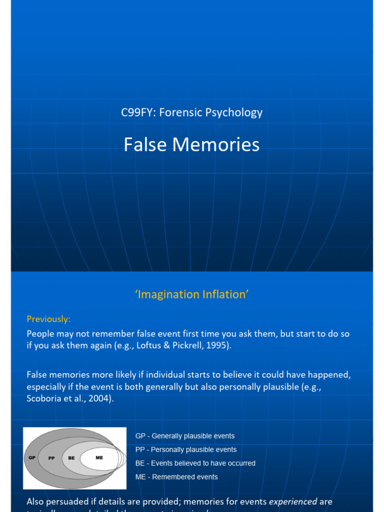 WEEK+8+ +C99FY+ +False+Memories+ +Lecture+SLIDES | PDF | Memory ...