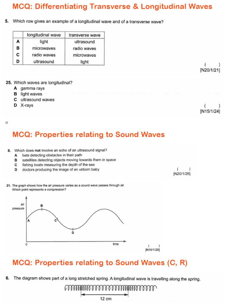 Sound Waves: MCQ Study Guide | PDF