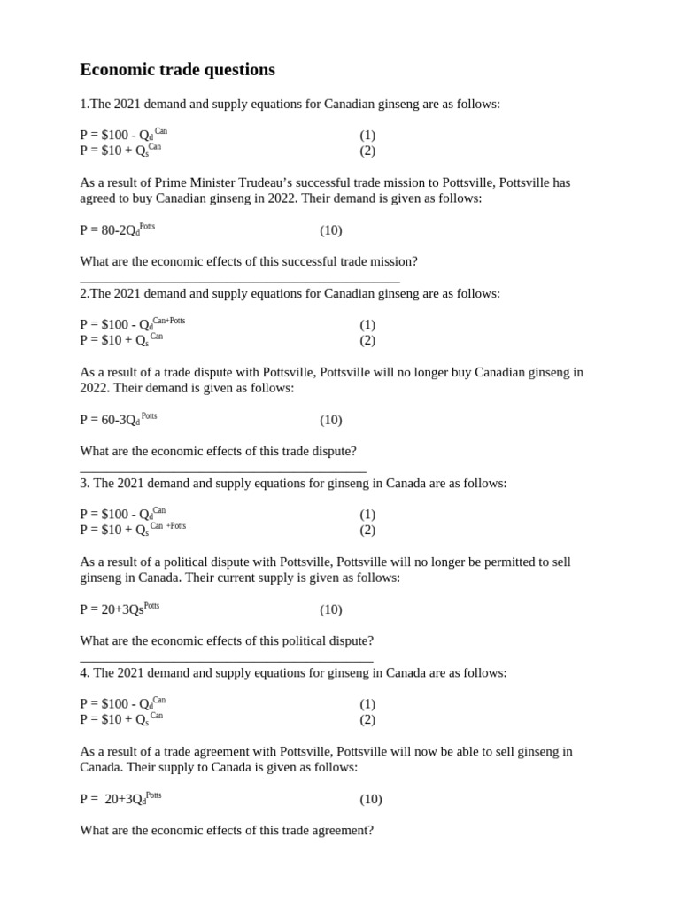 Trade Questions W2022 Jan28 | PDF