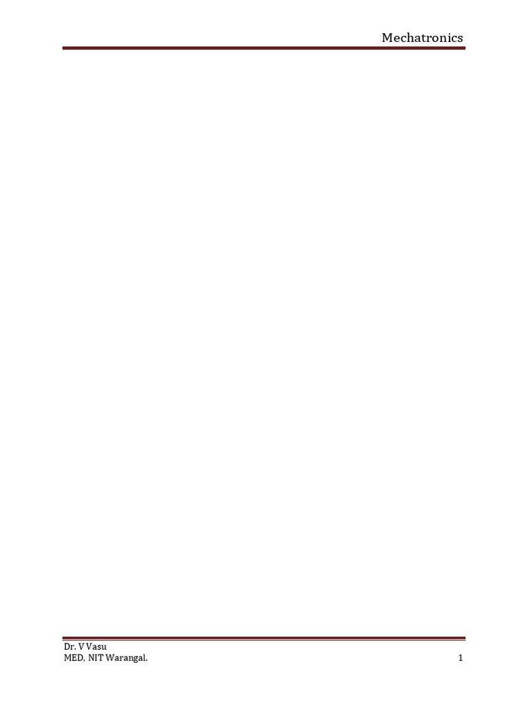 UNIT-1 Introduction to Mechtronics | PDF | Mechatronics | Electronic Circuits