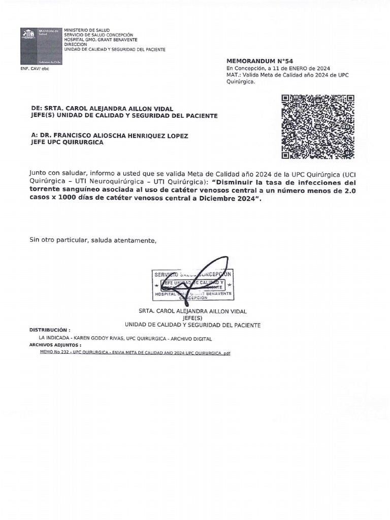 20240112 Cal 1.2 Meta de Calidad Upc Quirurgica Ano 2024 | PDF