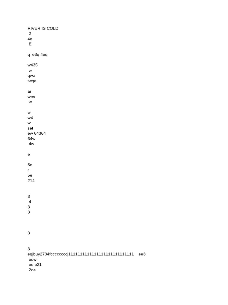 River is Cold - Geography | PDF