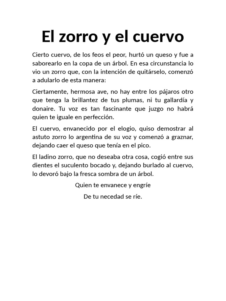 El Zorro y El Cuervo | PDF